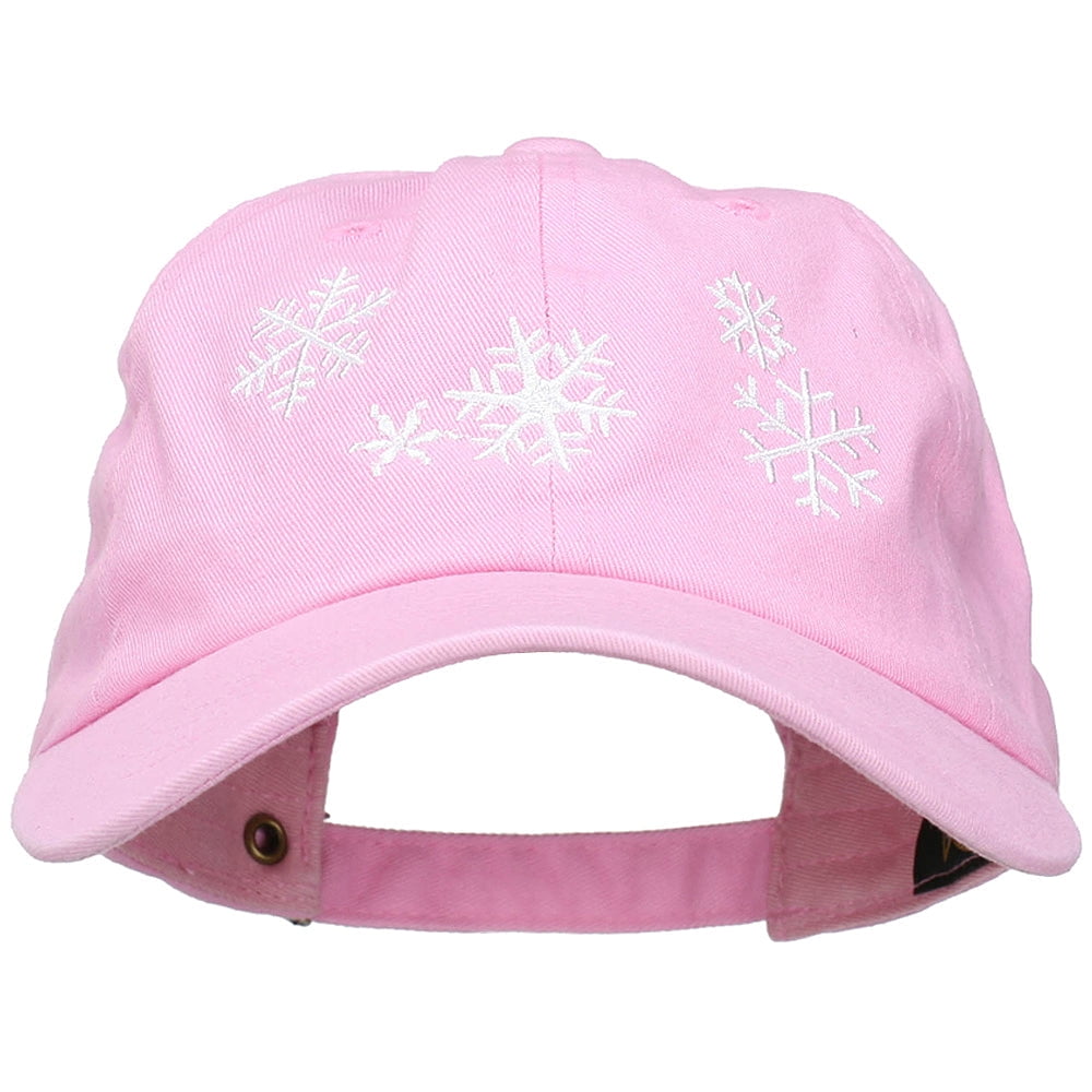 Snowflakes Embroidered Unstructured Washed Cap - Lt Pink OSFM - Walmart.com