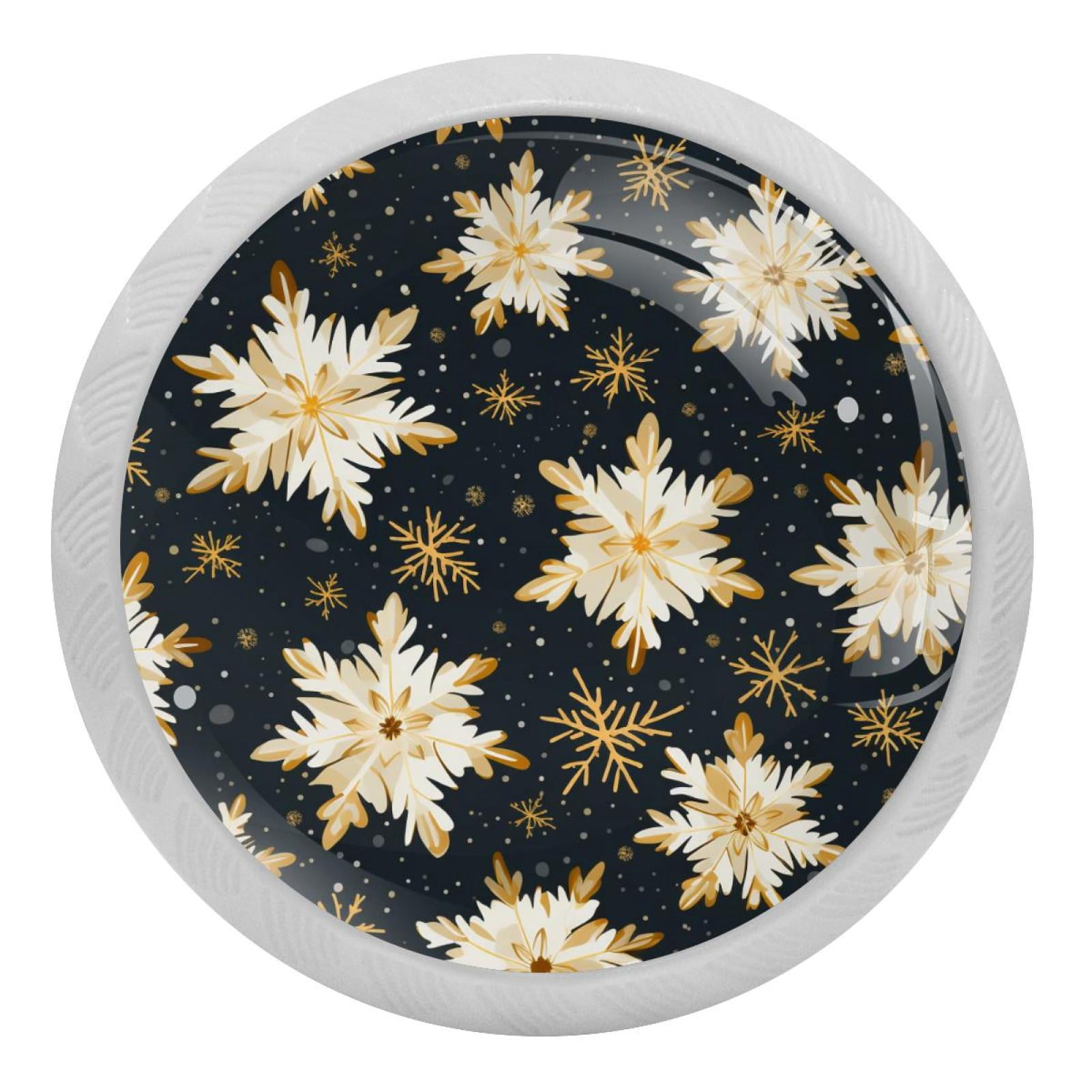 Snowflakes Fluorescent Glow-in-the-Dark Cabinet Door Knobs - Round 4 ...