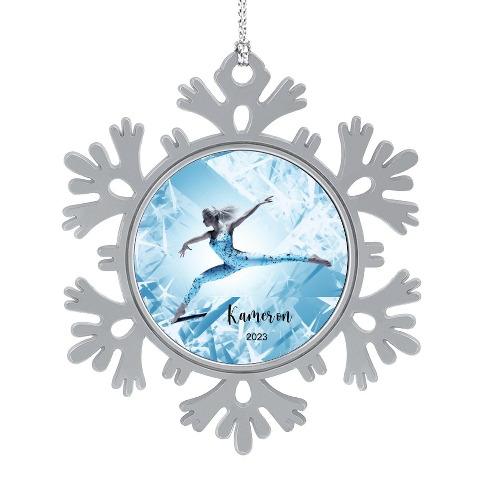 Snowflakes Ornaments Gymnastics Decor Tumbling X-mas Sports Metal ...