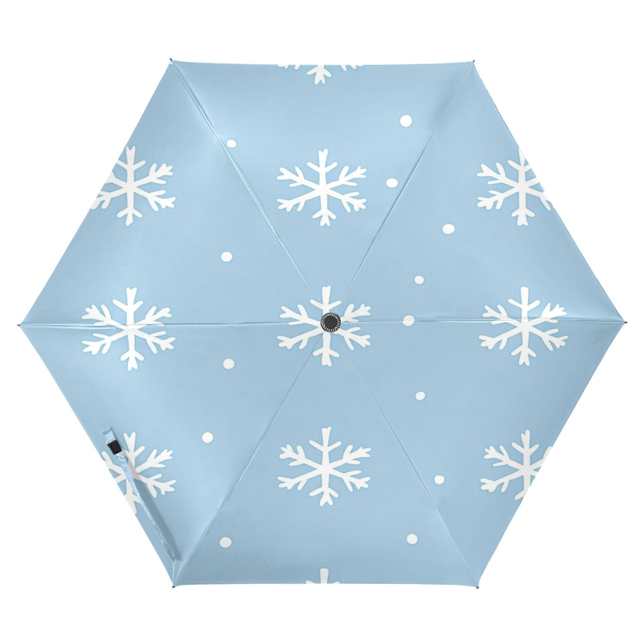 Snowflakes Pattern Folding Umbrella UV50+ Waterproof Sun Protection ...