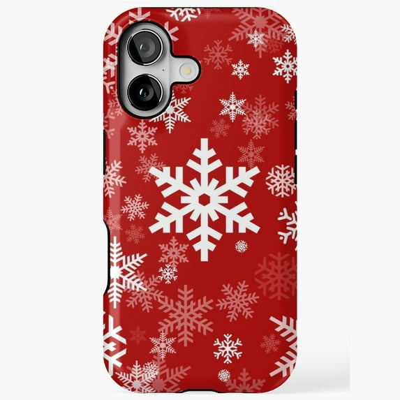 Snowflakes Pattern In Red Art Case for iPhone 11 12 13 14 15 16 17 Pro ...