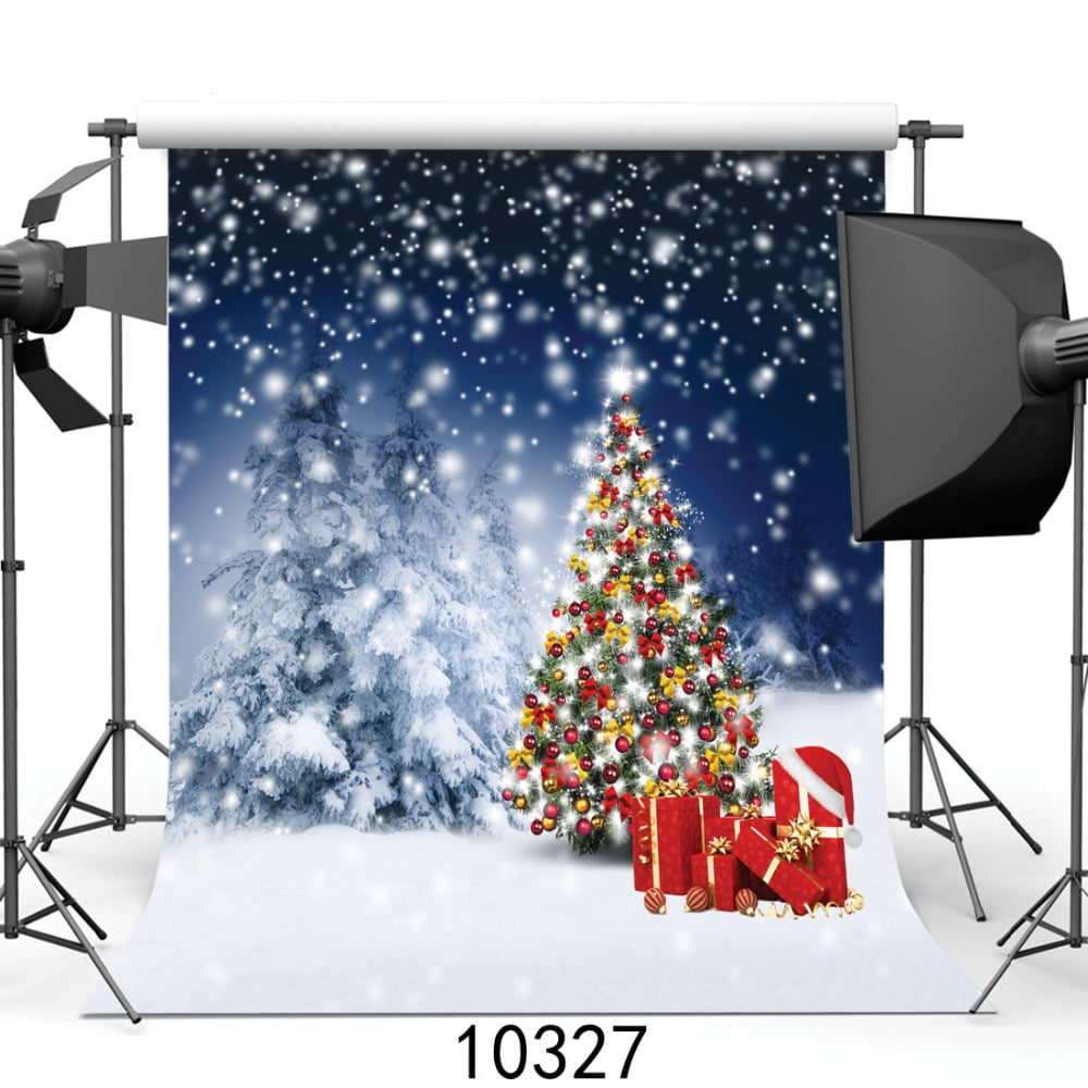 Snowflakes Photography Backdrops Christmas Tree Gift Backgrounds for ...