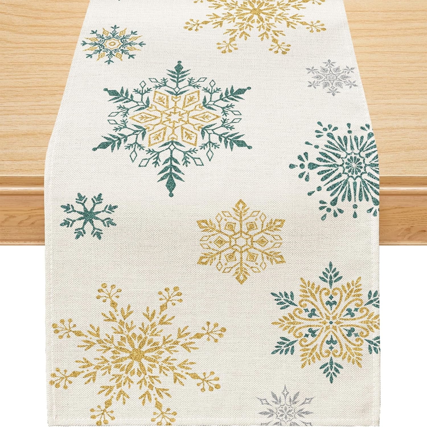 Christmas Table Runner, Snowflakes Winter Dining Decorations Decor for ...