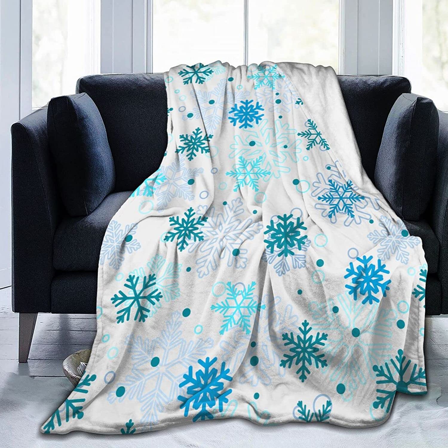Snowflakes Throw Blanket Ultra Soft Warm All Season Christmas ...