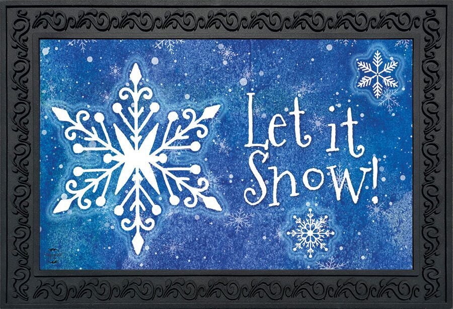 Briarwood Lane Bright Snowflake Welcome Mat, Indoor/Outdoor 18" x 30 ...