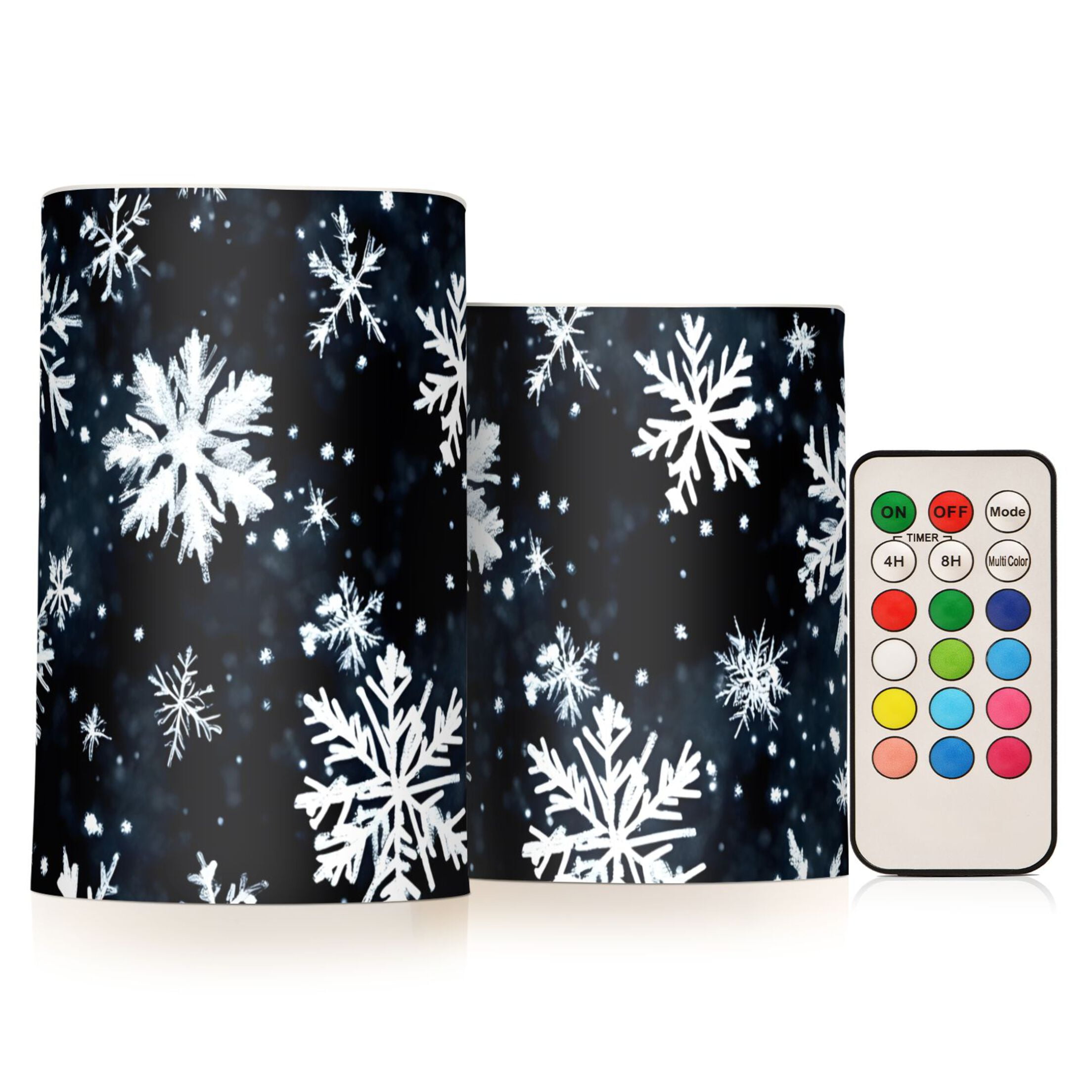 Snowflakes in The Dark Flickering Flameless Candles Battery Operated ...
