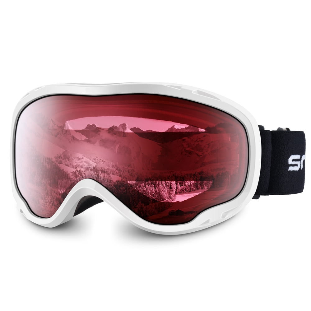 Snowledge White and Pink Skiing and Snow Sports Sport Goggles - Walmart.com