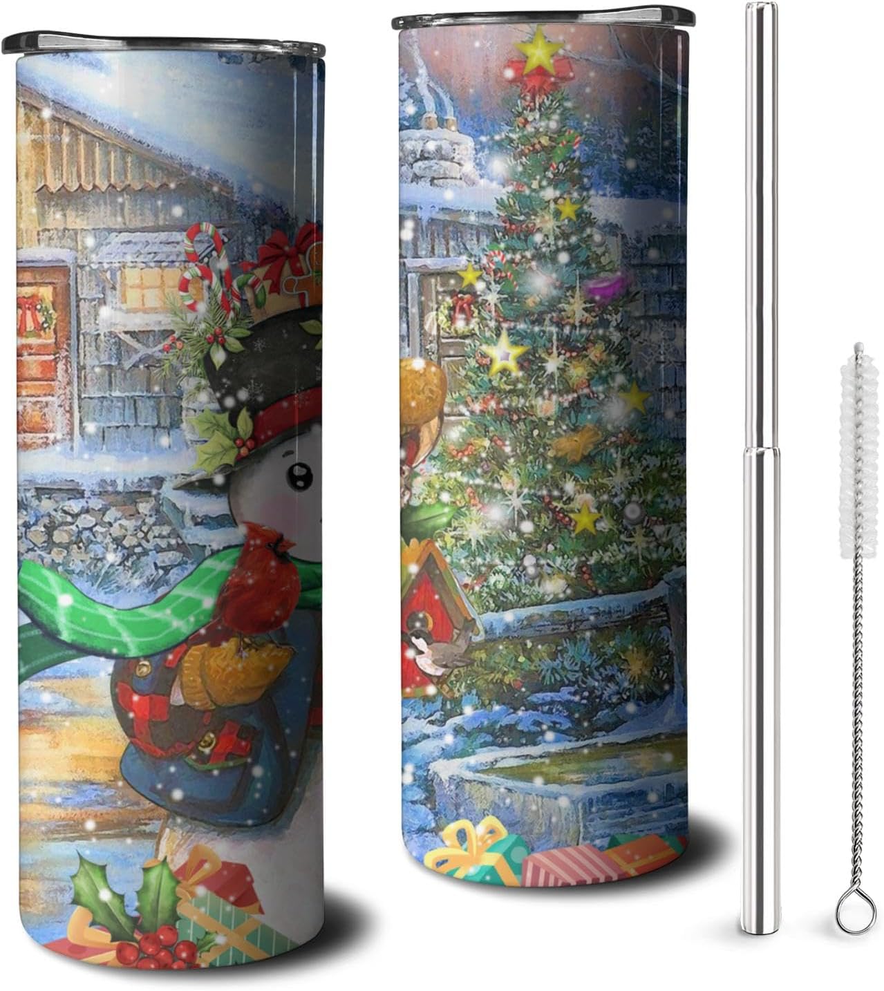Snowman 20 Oz Tumbler Vacuum Insulated Coffee Cup with Lid and Straw ...