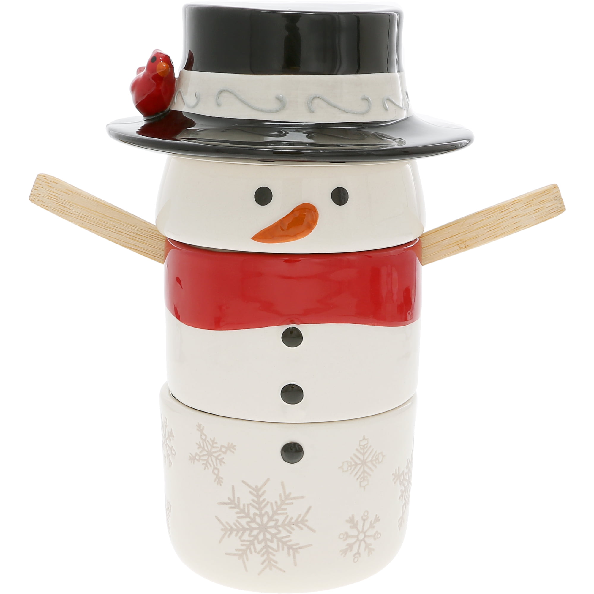 Snowman - 7.25" Stackable Measuring Cups & Bamboo Spoons - Walmart.com