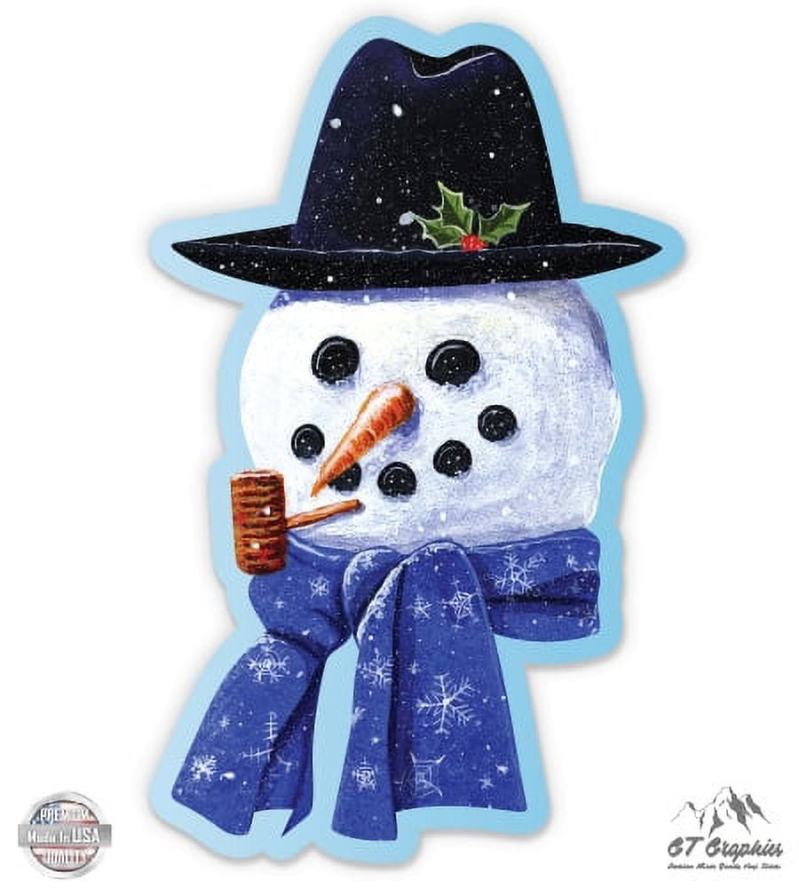 Snowman - 8" Vinyl Sticker - For Car Laptop I-Pad - Waterproof Decal ...