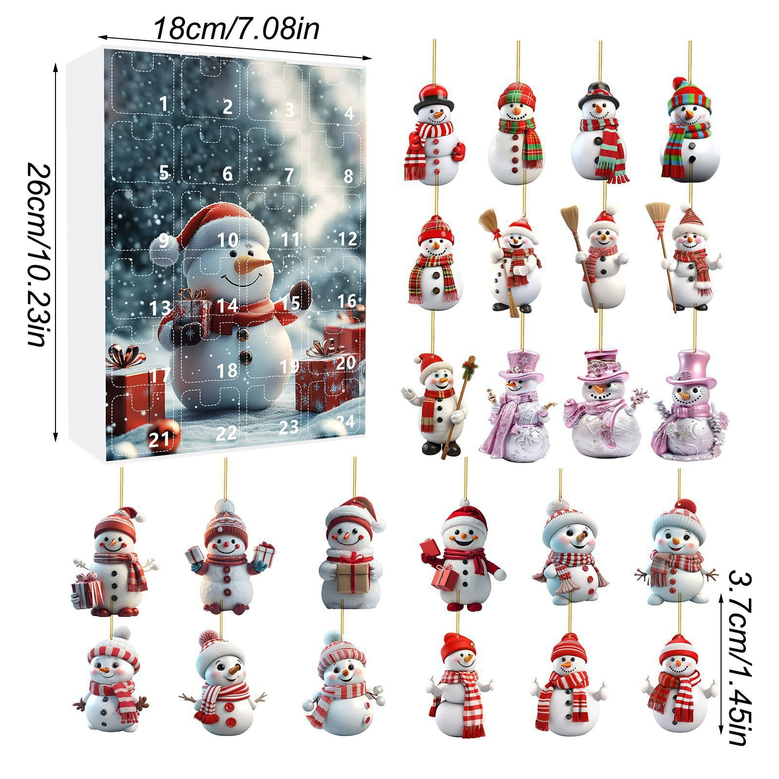 Snowman Advent Calendars 2025, 24 Days Christmas Countdown Calendar ...