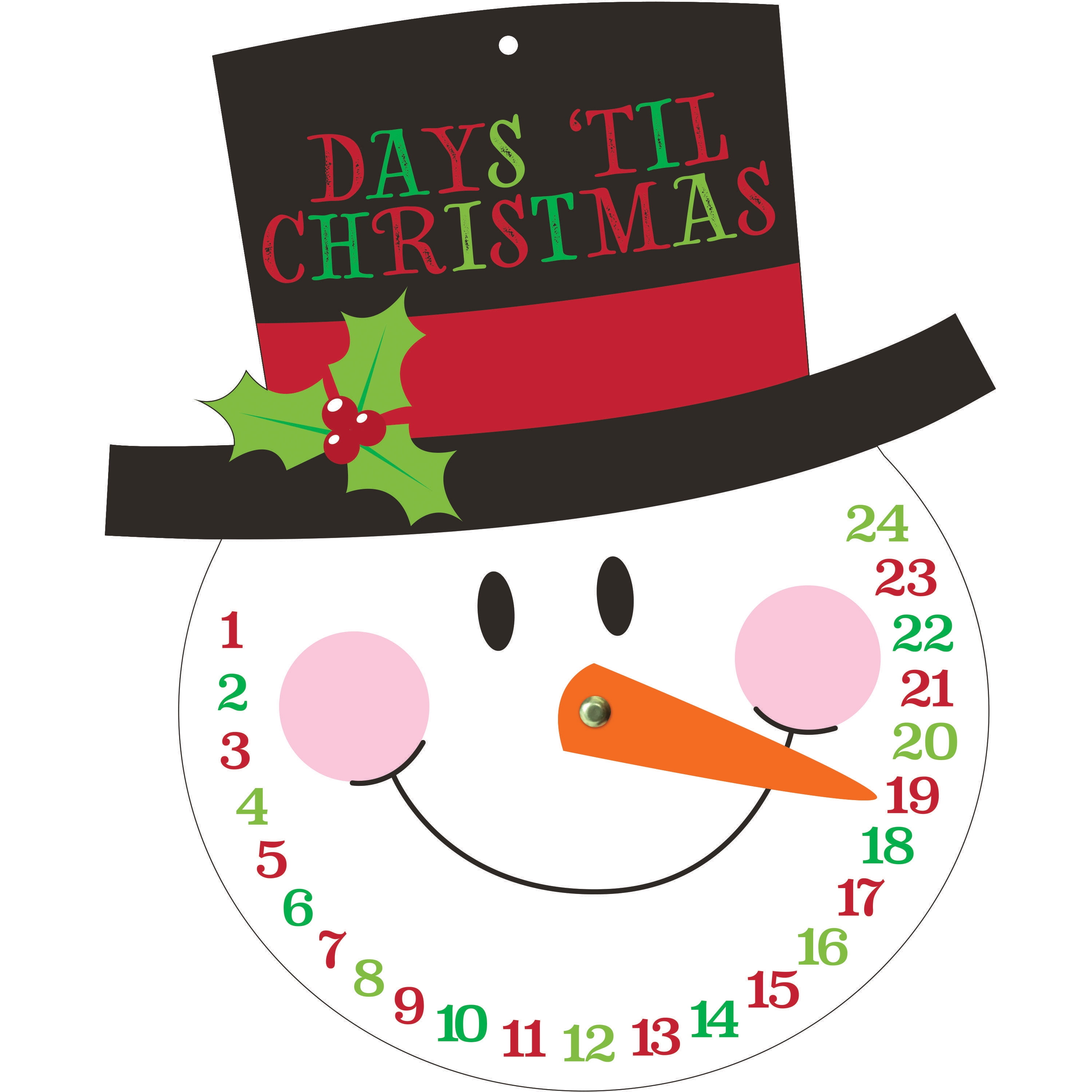 Snowman Christmas Countdown Cutout, 1 pack - Walmart.com