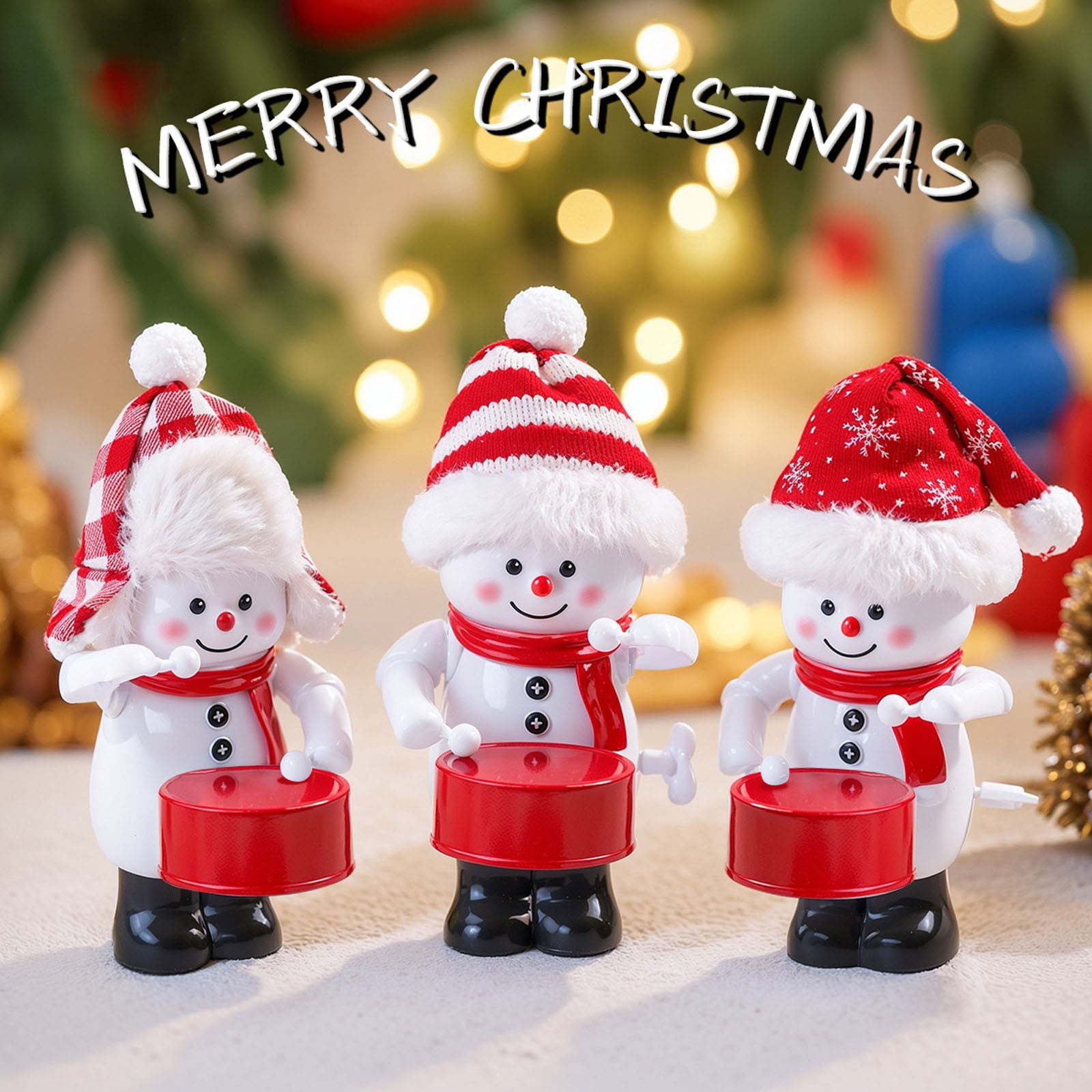 Snowman Christmas Decoration with Shaking Head and Drumming Actions ...