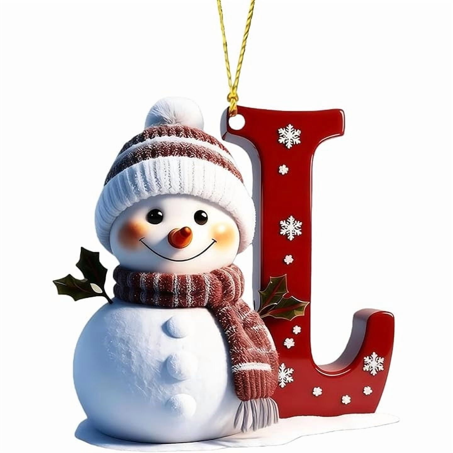 Snowman Christmas Ornaments 2025 - Personalized Letter Decor for ...