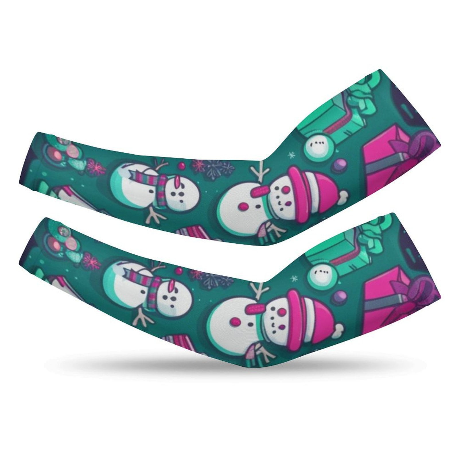 Snowman Christmas Tree Elk Cooling Arm Sleeves For Men & Women ...