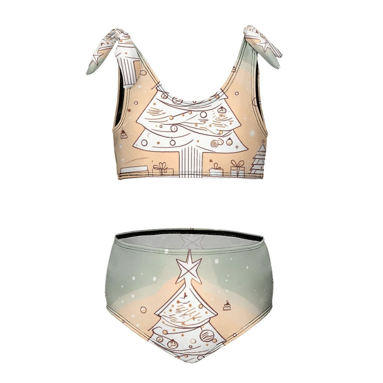 Snowman Christmas Tree Elk Girls' 2-Piece Tankini Swimsuit - Walmart.com