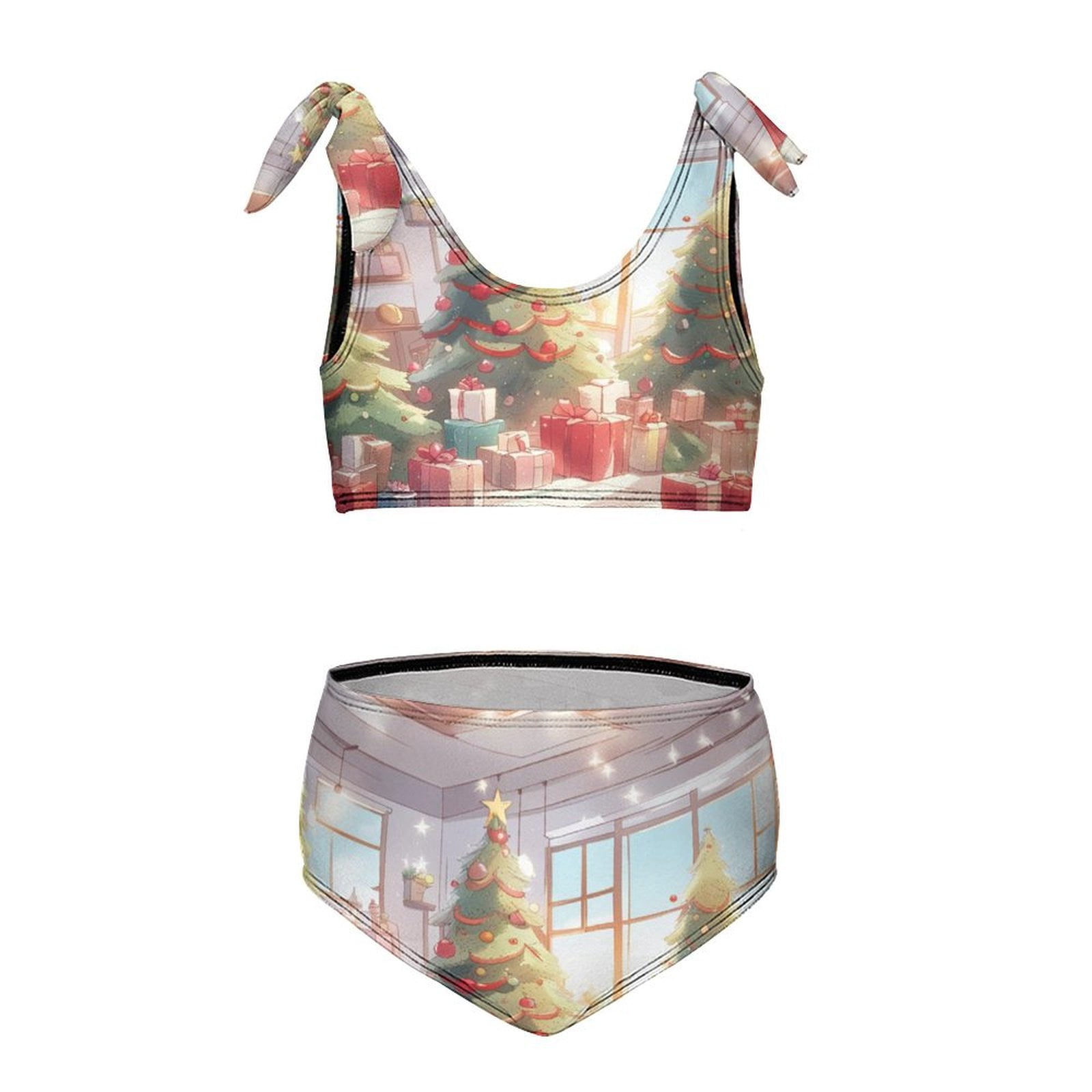 Snowman Christmas Tree Elk Girls' 2-Piece Tankini Swimsuit - Walmart.com