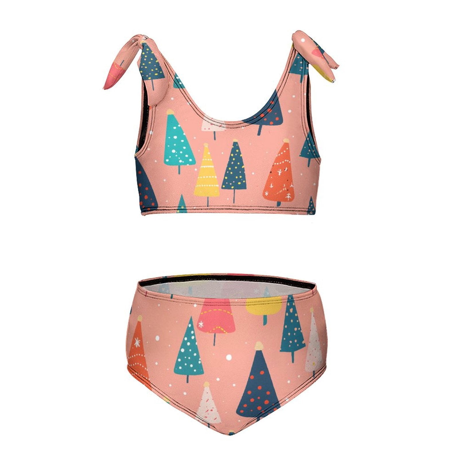 Snowman Christmas Tree Elk Girls' 2-Piece Tankini Swimsuit - Walmart.com