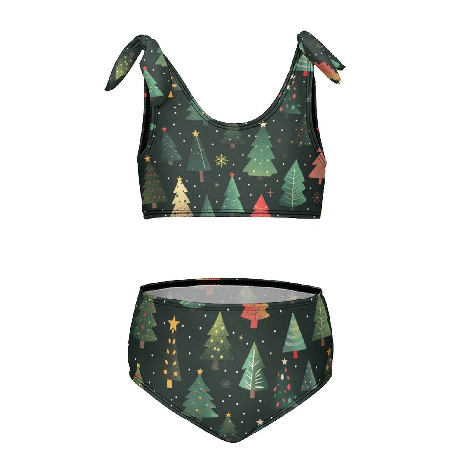 Snowman Christmas Tree Elk Girls' 2-Piece Tankini Swimsuit - Walmart.com