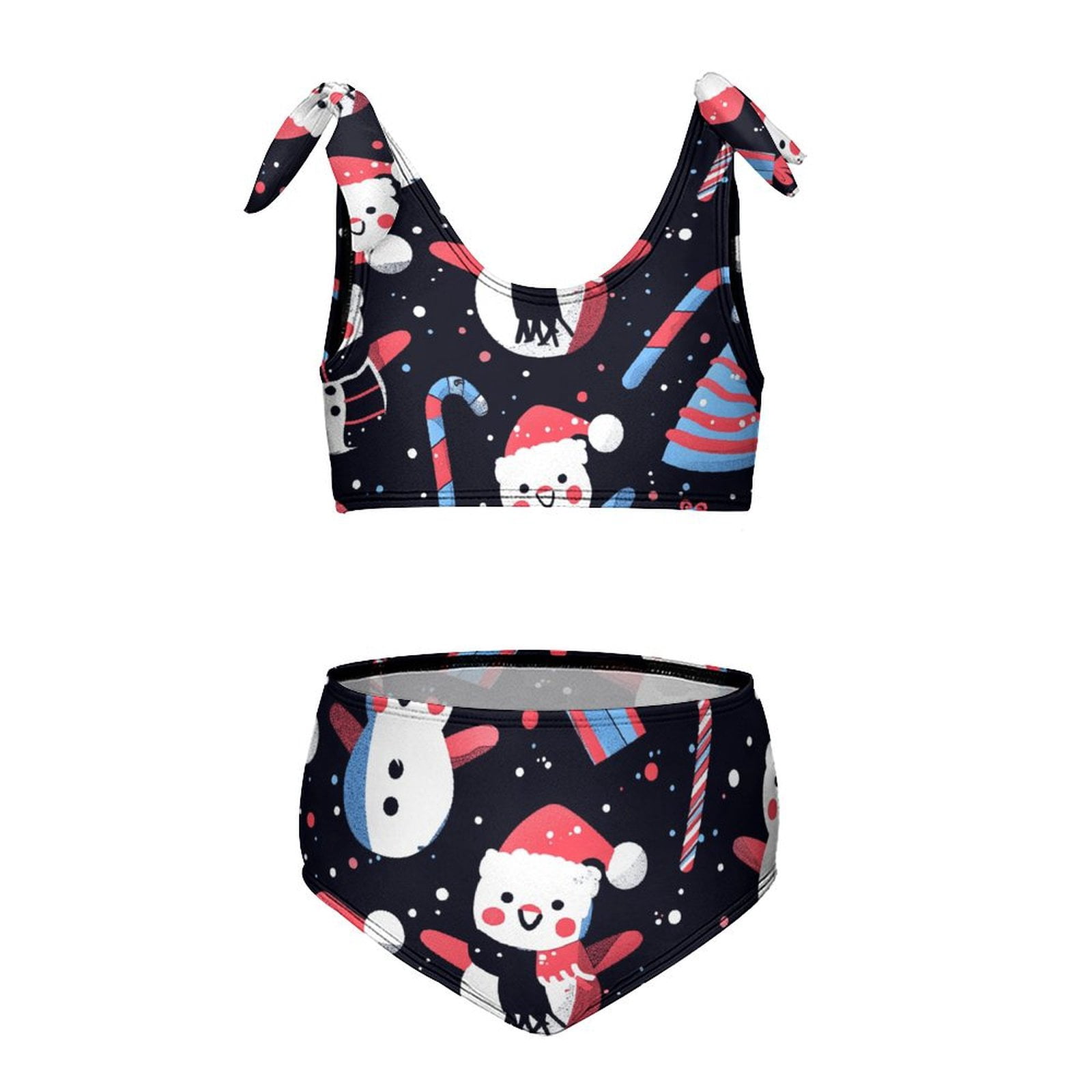 Snowman Christmas Tree Elk Girls' 2-Piece Tankini Swimsuit - Walmart.com