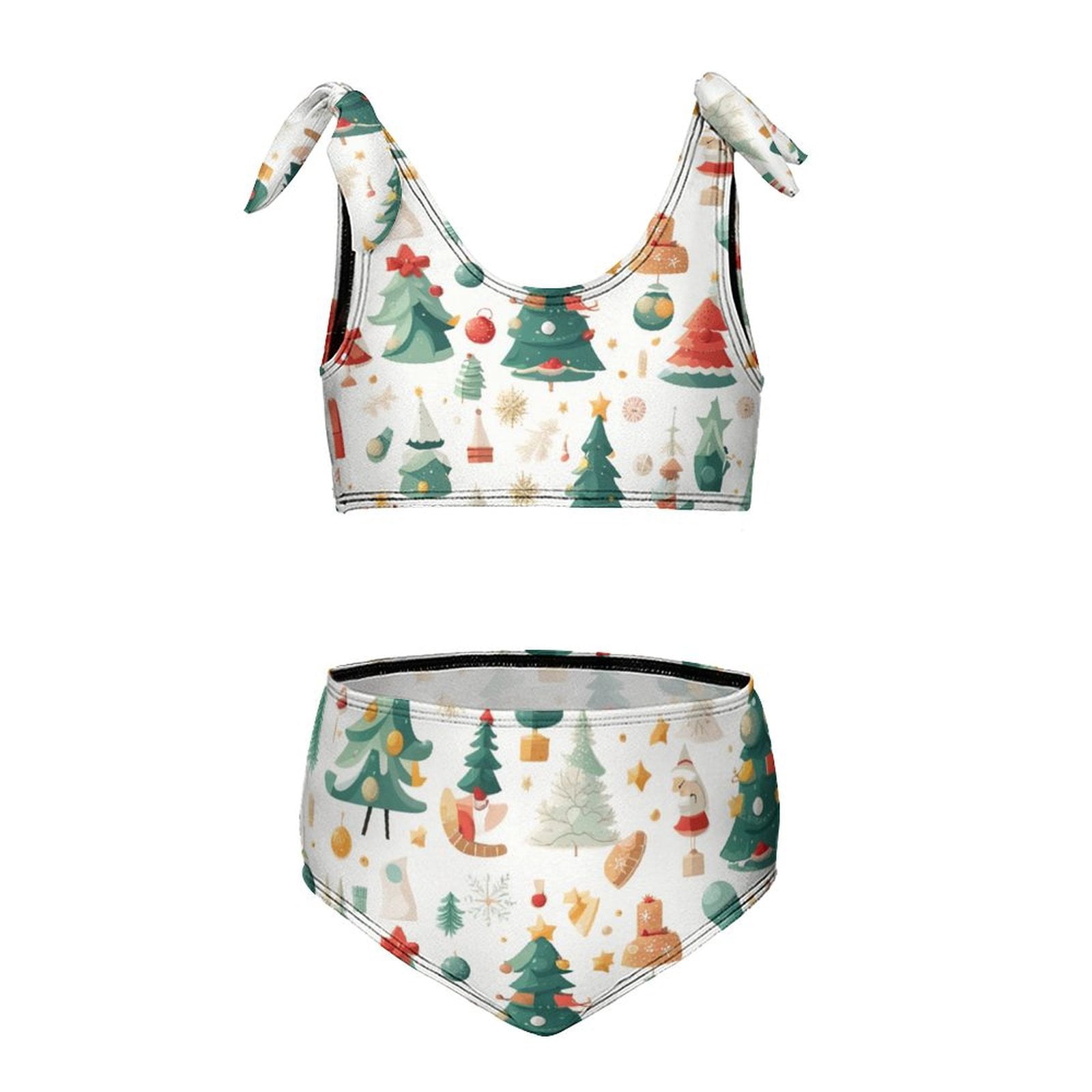 Snowman Christmas Tree Elk Girls' 2-Piece Tankini Swimsuit - Walmart.com