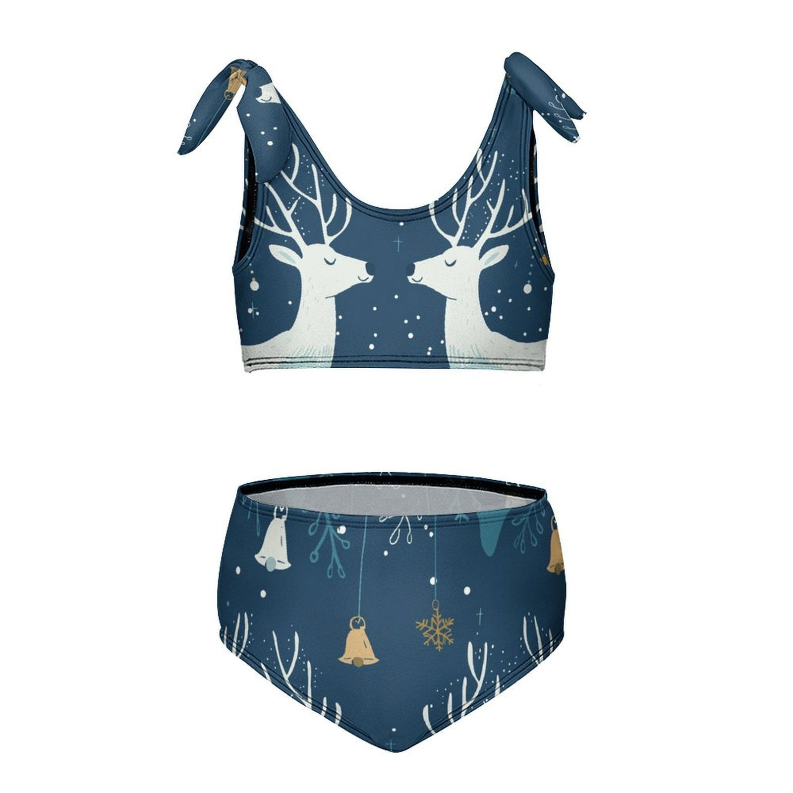 Snowman Christmas Tree Elk Girls' 2-Piece Tankini Swimsuit - Walmart.com