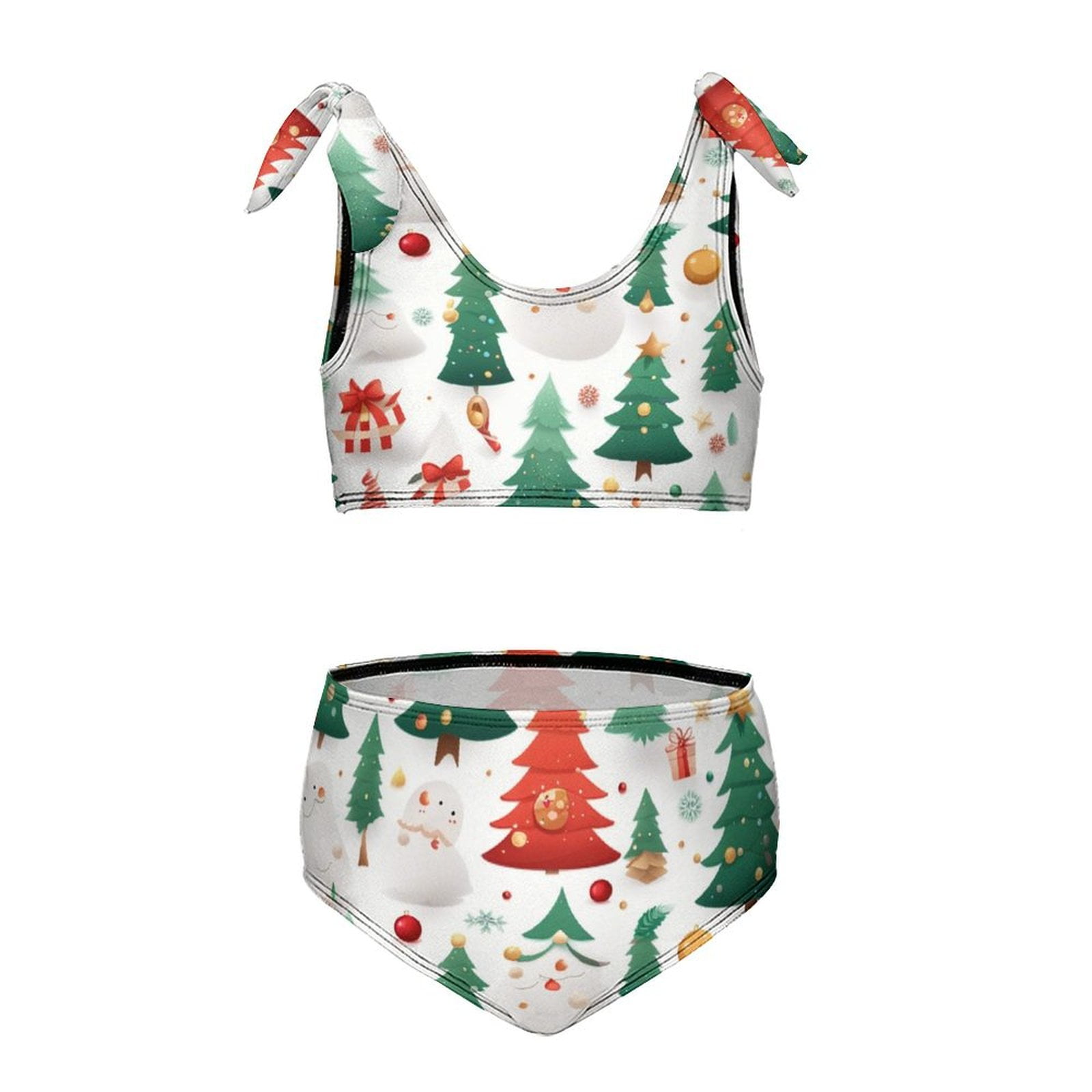 Snowman Christmas Tree Elk Girls' 2-Piece Tankini Swimsuit - Walmart.com