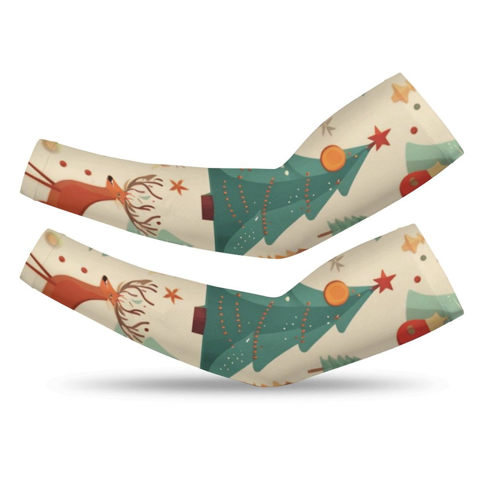 Snowman Christmas Tree Elk Protection Cooling Arm Sleeves For Men Women ...