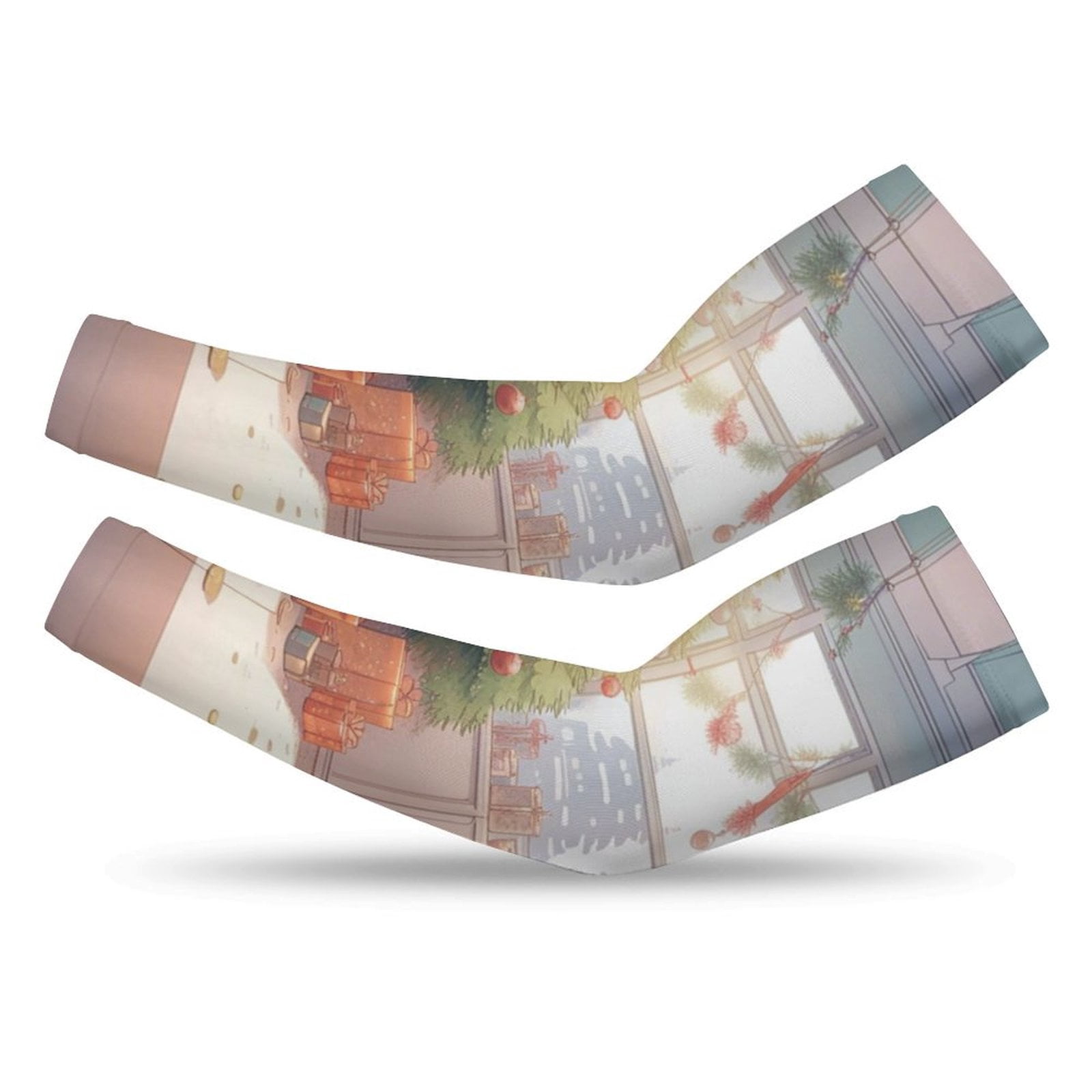 Snowman Christmas Tree Elk Protection Cooling Arm Sleeves For Men Women ...