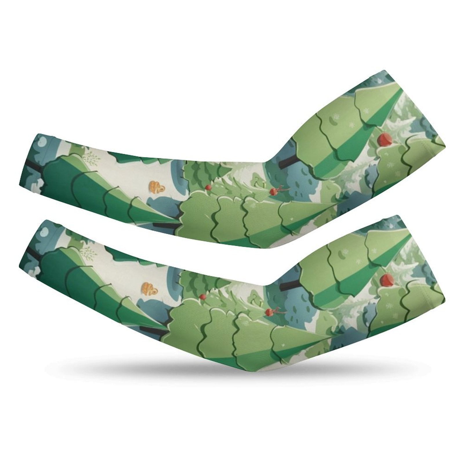 Snowman Christmas Tree Elk Protection Cooling Arm Sleeves For Men Women, Uv Compression Cooling ...