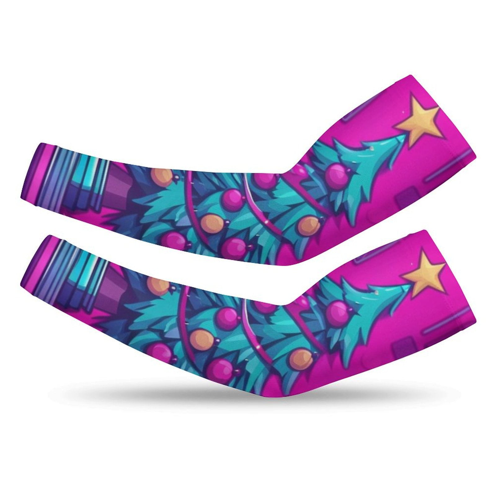 Snowman Christmas Tree Elk Protection Cooling Arm Sleeves For Men Women ...