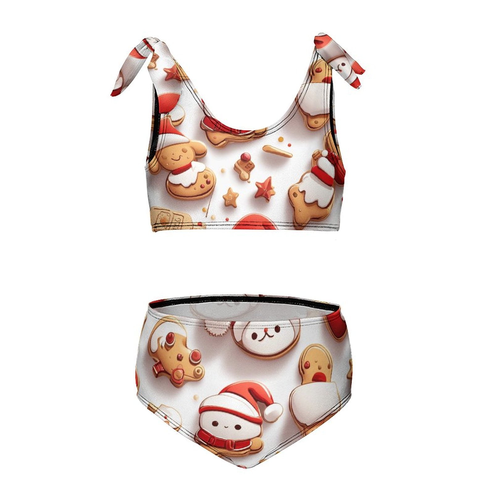 Snowman Christmas Tree Elk Two Piece Swimsuit Set, Bikini Swimsuit Suitable for Little Girls ...
