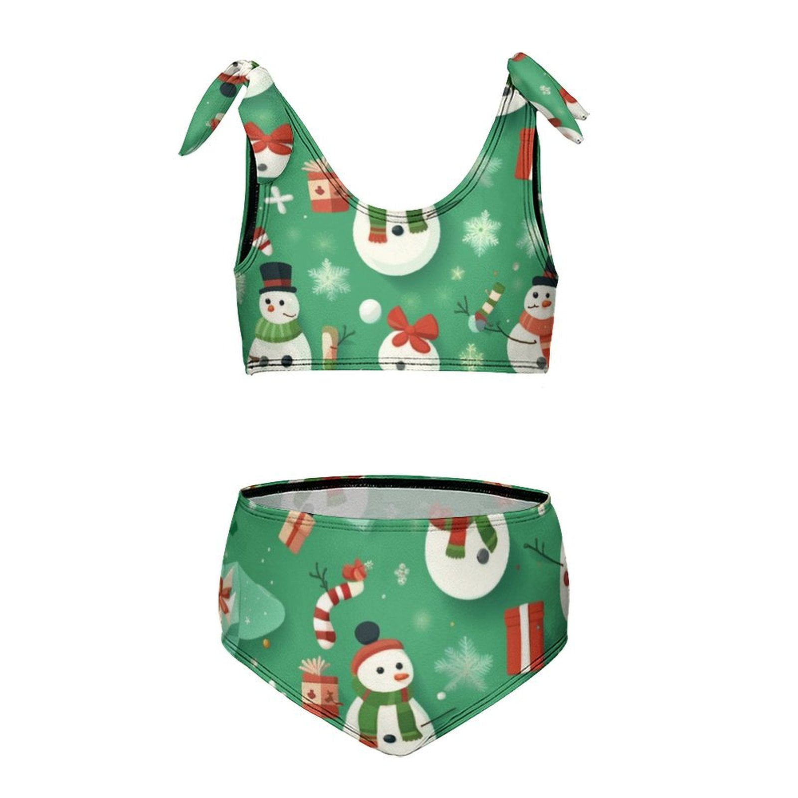 Snowman Christmas Tree Elk Two Piece Swimsuit Set, Bikini Swimsuit Suitable for Little Girls ...