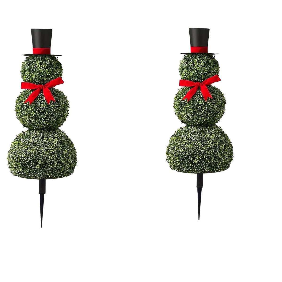 Artificial Snowman Topiary - 31.5Inch Christmas Snowman Shaped Topiary ...