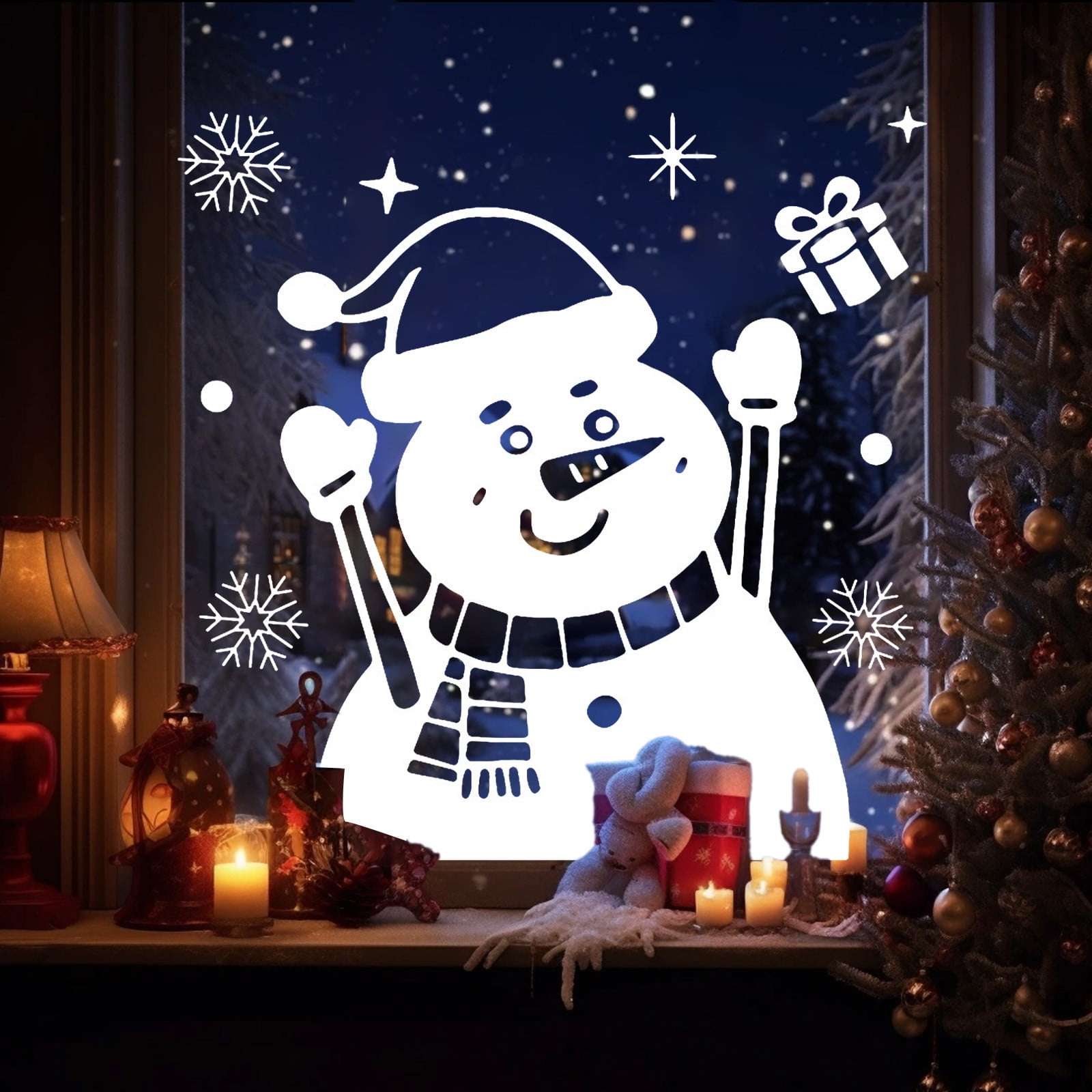 Snowman Christmas Window Clings,Snowman Decals for Windows,Christmas ...