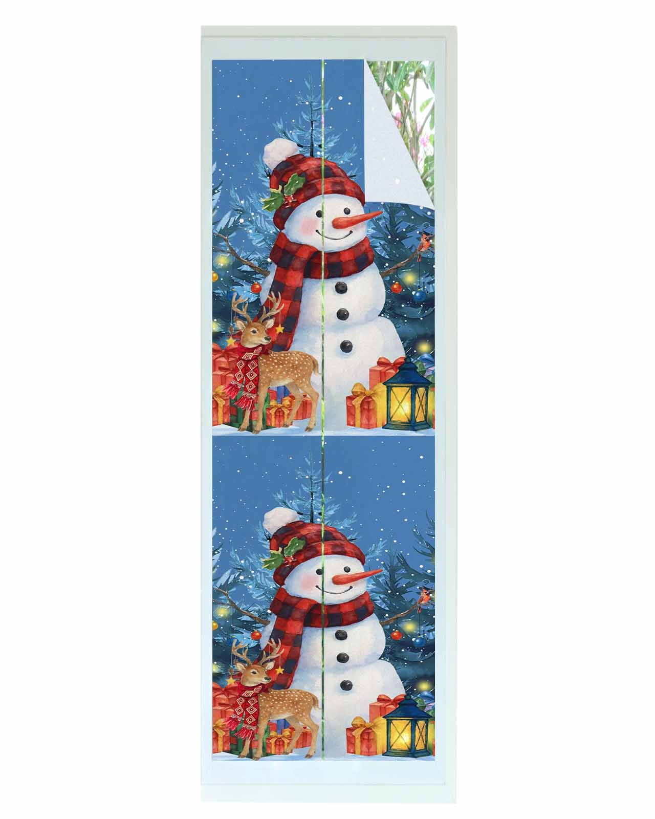 Snowman Christmas Window Privacy Film Stained Glass Window Film ...