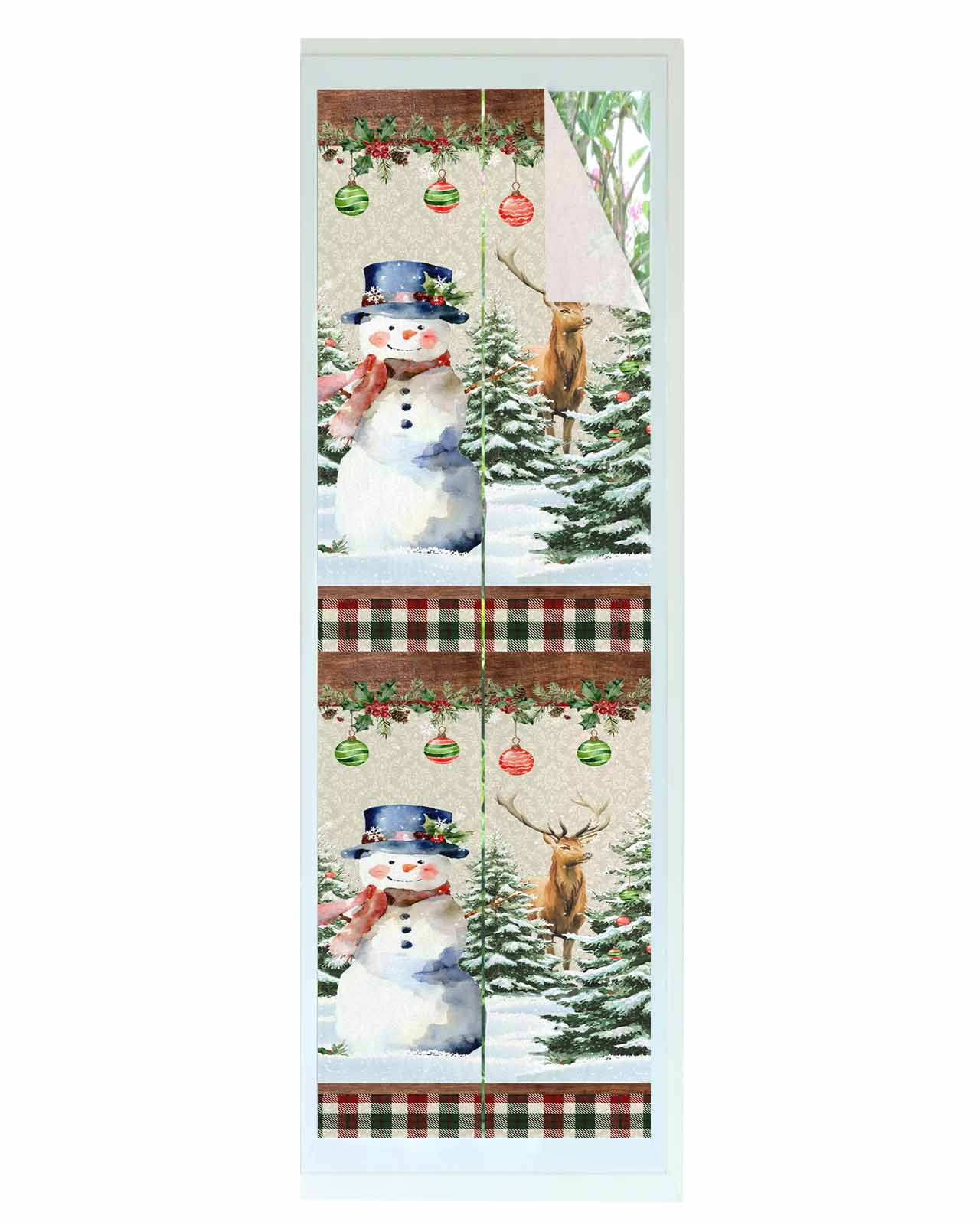 Snowman Christmas Window Privacy Film Stained Glass Window Film ...