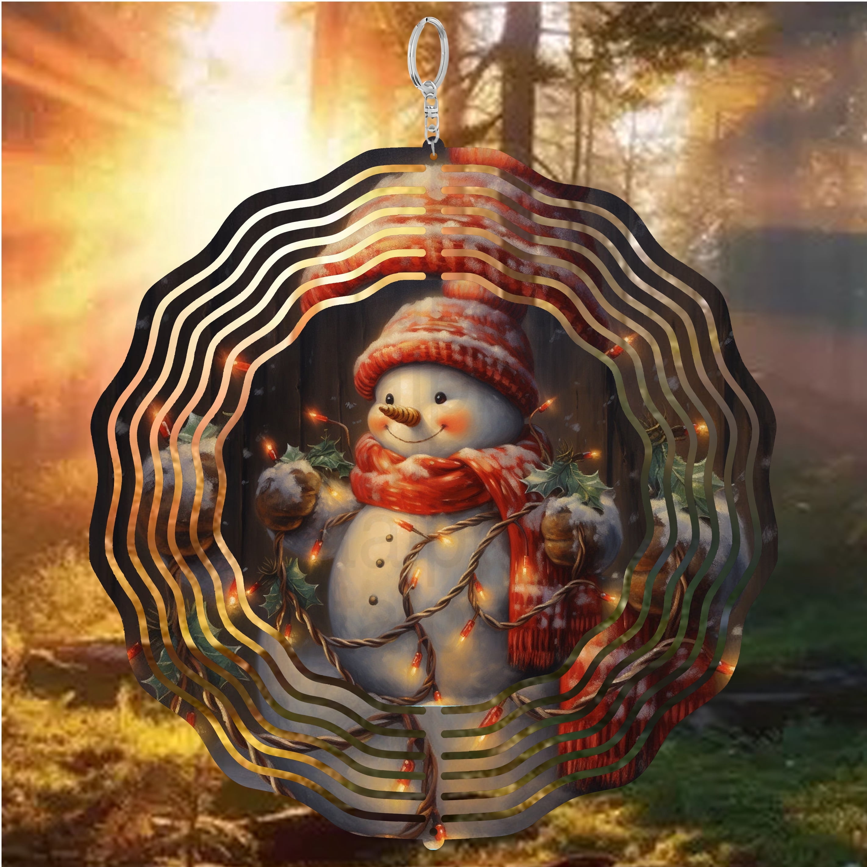Snowman Christmas Winter Holiday 3D Wind Spinner Stainless Steel ...