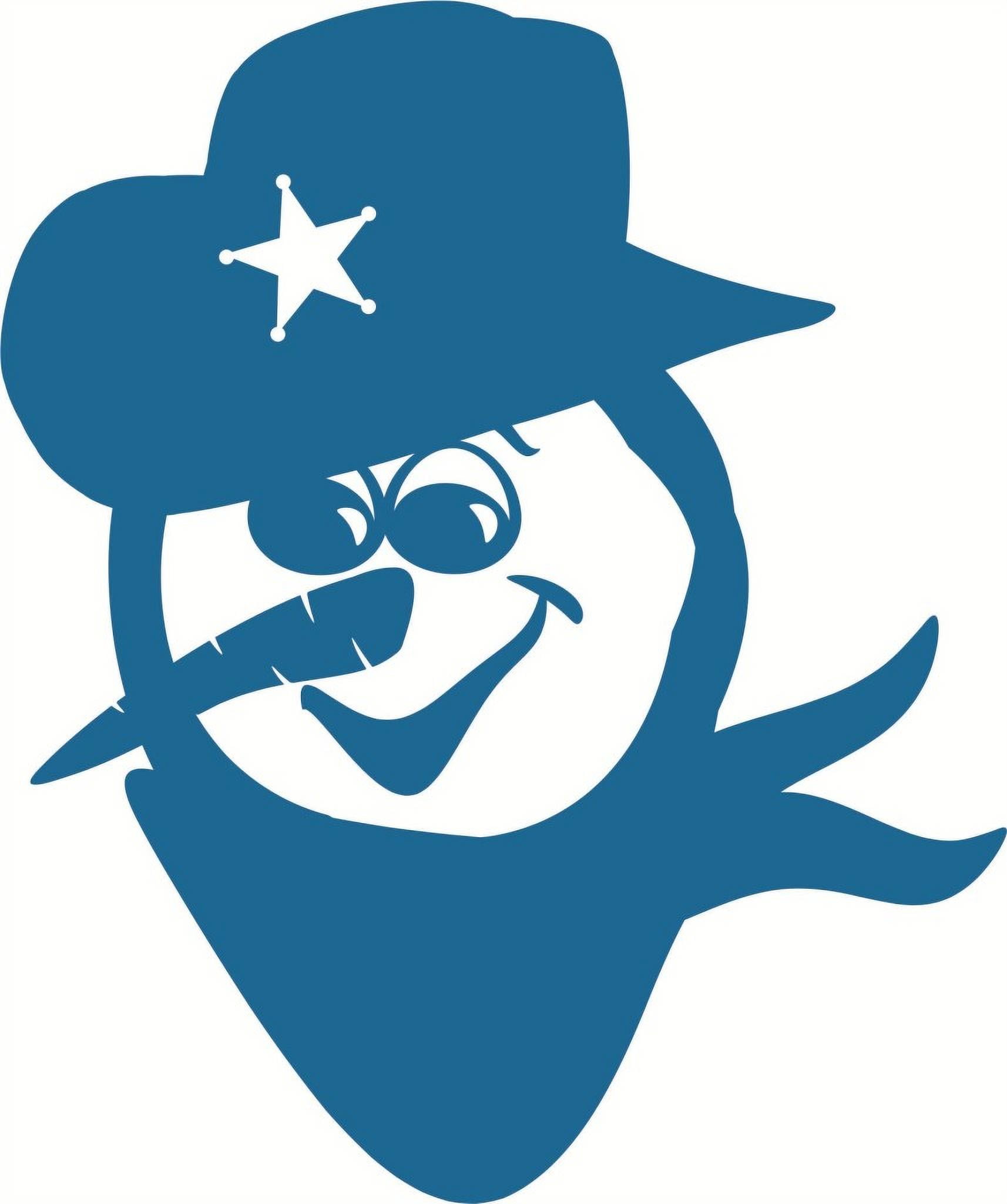 Snowman Cop Sheriff - Winter Seasonal Kids Boy Girl Room Sticker Vinyl ...