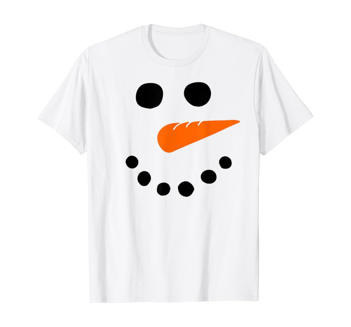 Snowman Costume Cute Snowman Face Carrot Nose Winter Cosplay T-Shirt ...