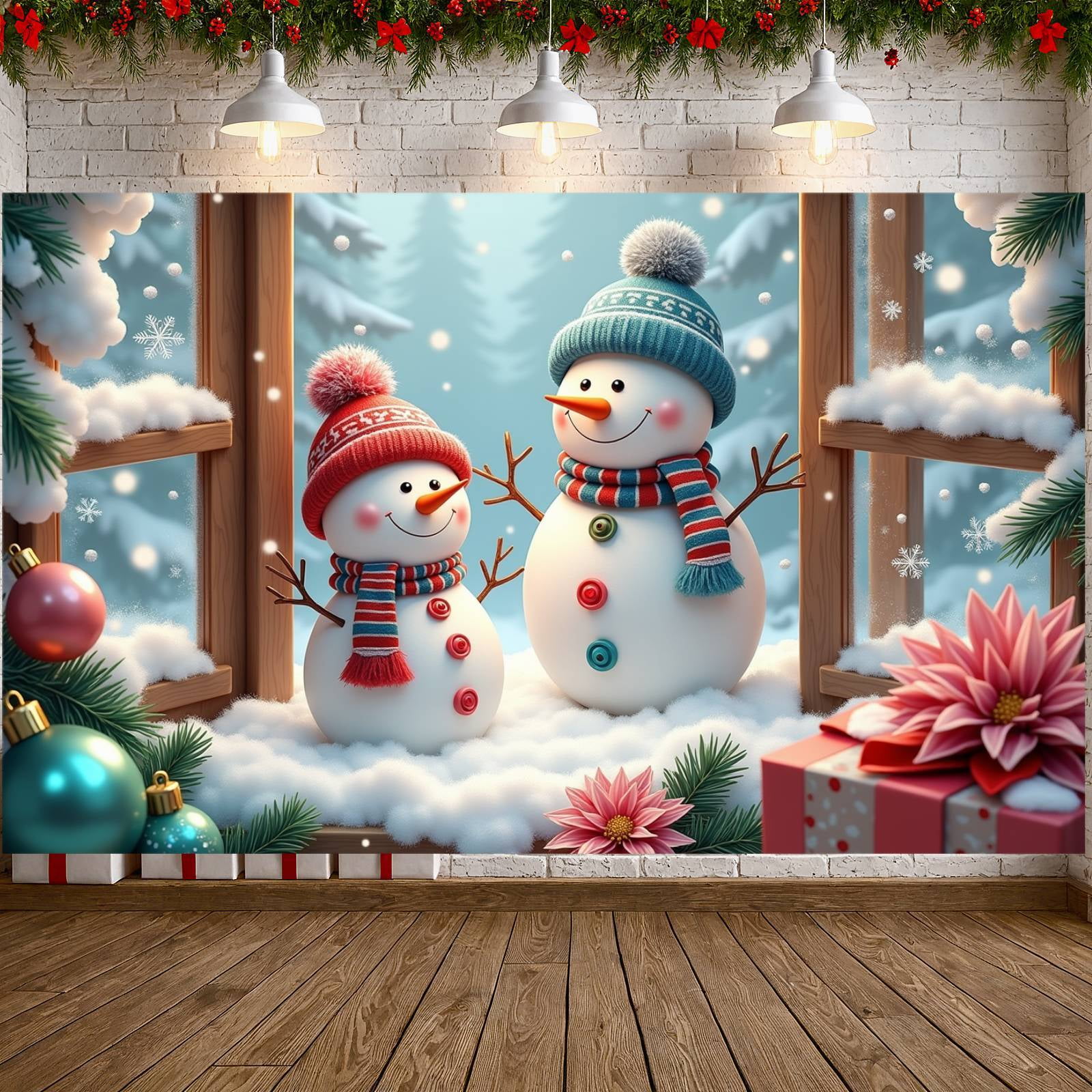 Snowman Design Snowman Banner Winter Themed Christmas Display Colorful ...