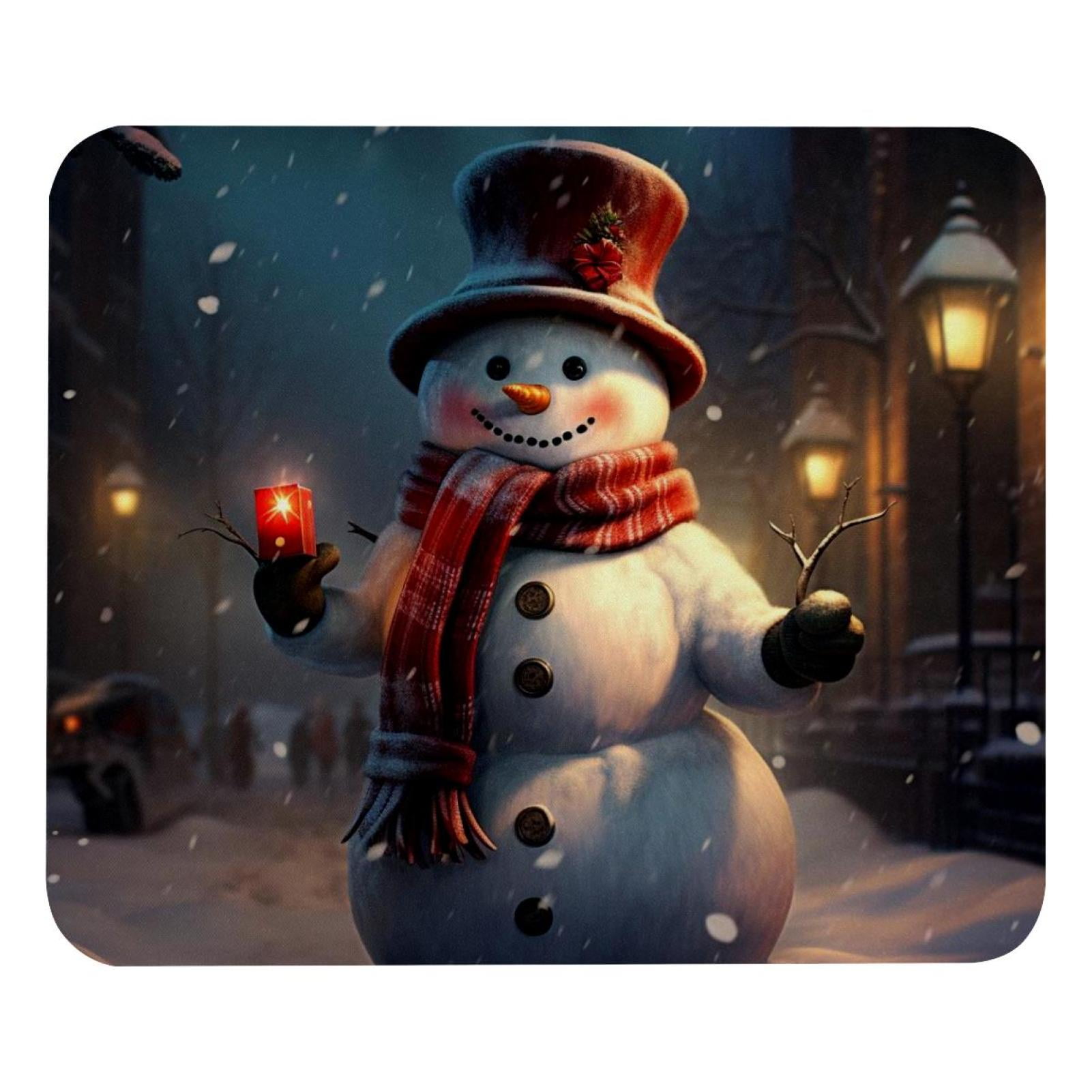 Snowman Desk Pad Mouse Mat Desk Mat - Square 8.3x9.8 Inch Non-Slip ...