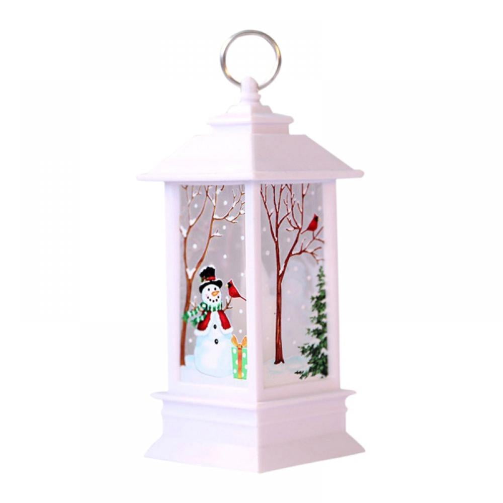Snowman Family Christmas Snow Globe, LED Lighted Lantern, Battery ...