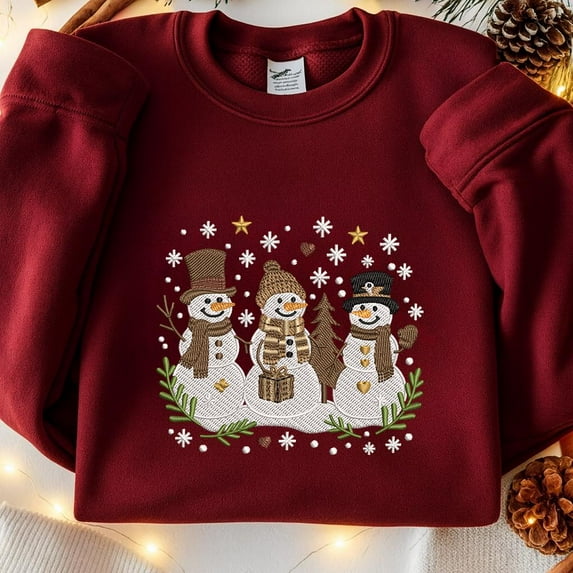 Snowman Family Embroidery Design, Christmas Winter Machine Embroidery ...
