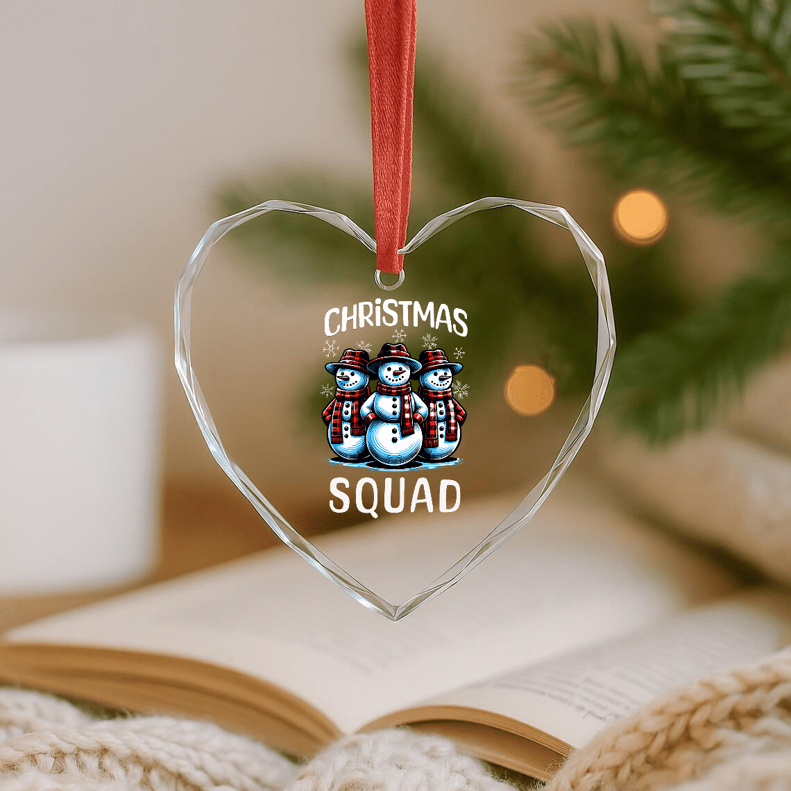 Snowman Family Group Squad Ornament Home Decoration, Crystal Glass ...