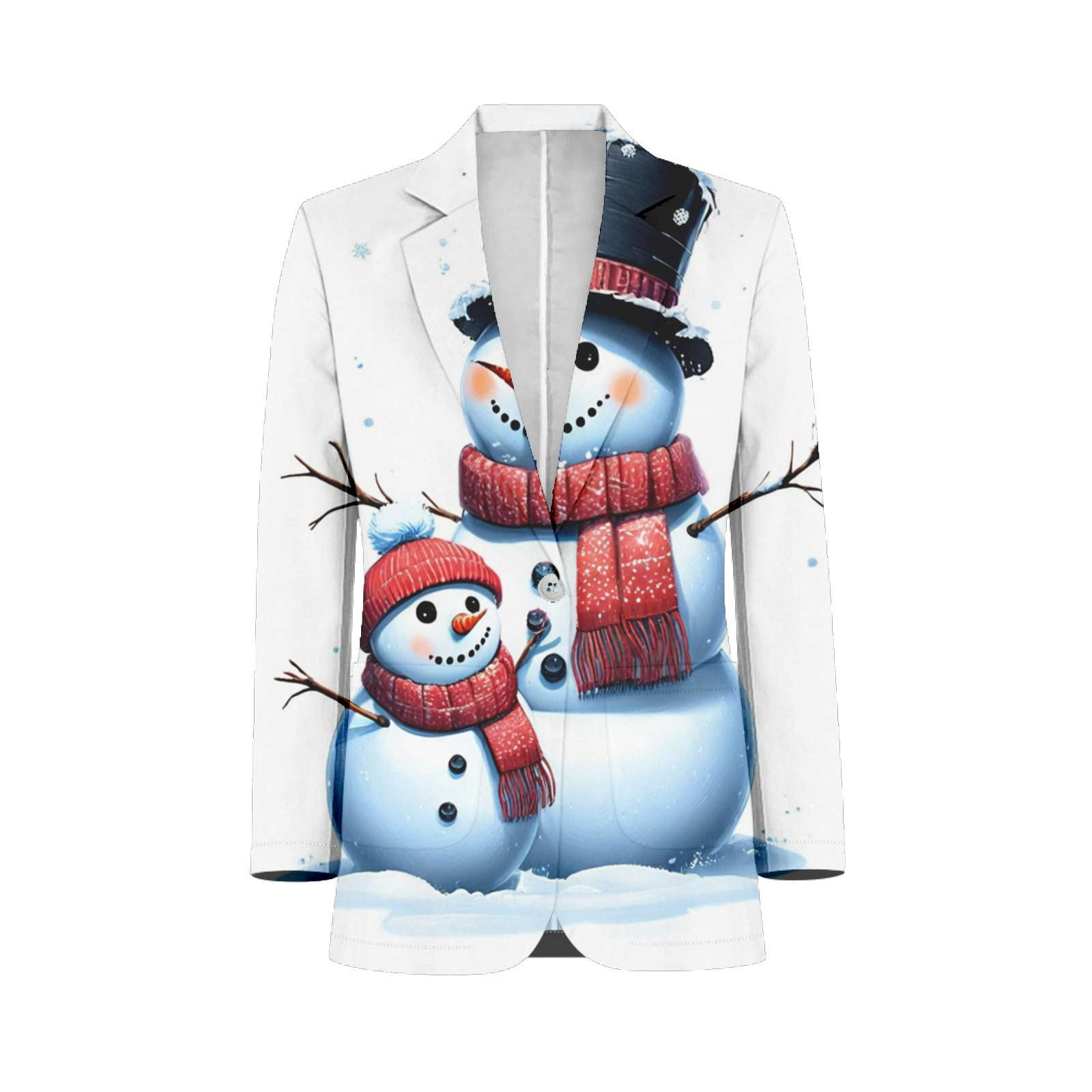 Snowman Family Winter Scene Customized Men's Suits full man Shawl ...