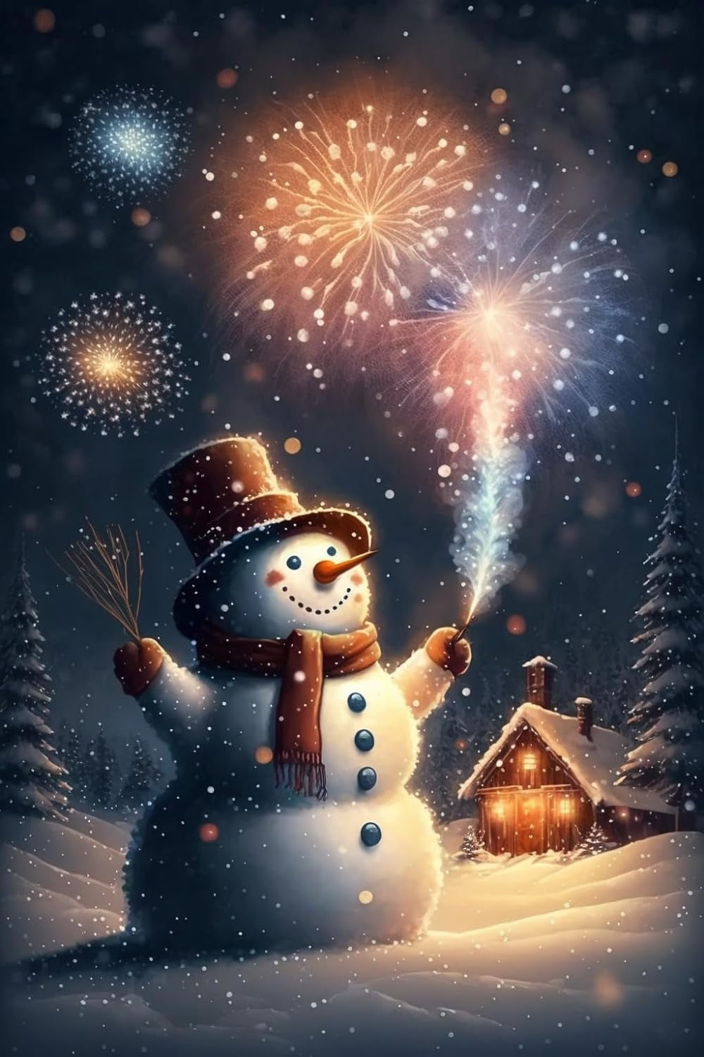 Snowman and Fireworks 300 Pieces Jigsaw Puzzle for Adults, Challenging ...