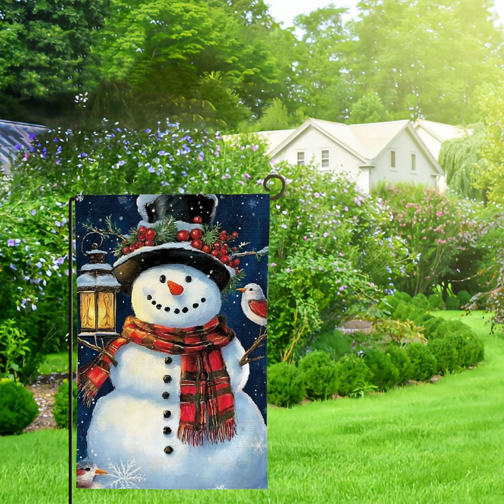 Snowman Flag Lampost Wreath - Walmart.com