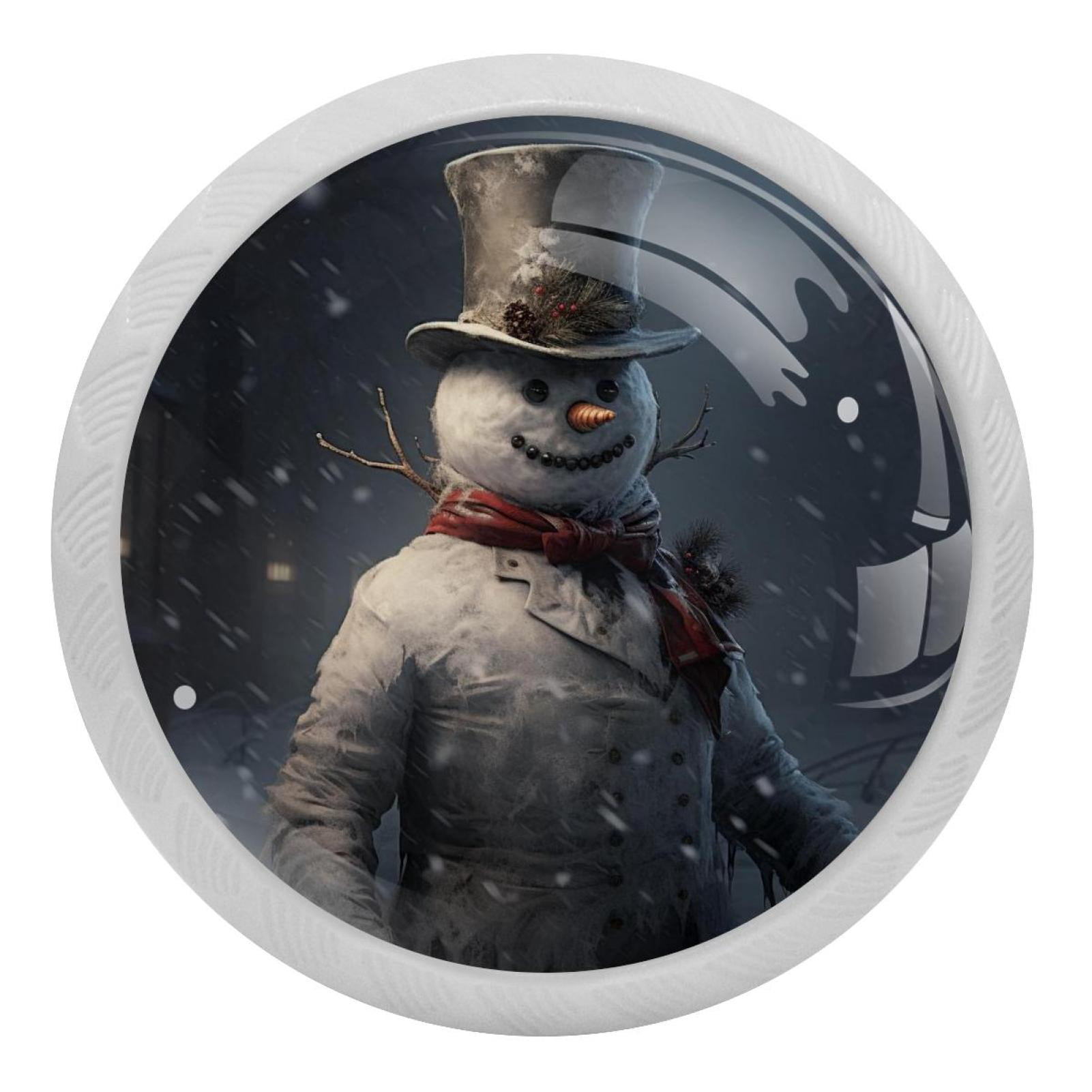 Snowman Fluorescent Drawer Pulls - Round 4-Pack Glow-in-the-Dark Knobs ...