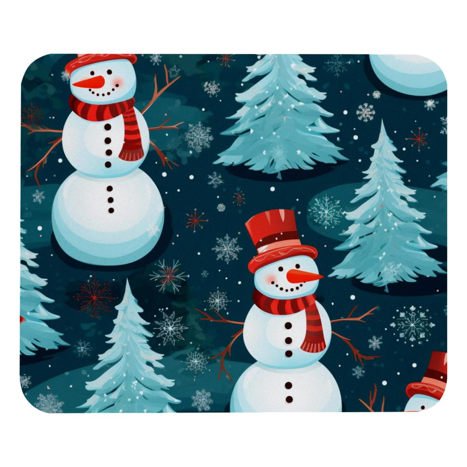 Snowman Gaming Mouse Pad Desk Mat, Square 8.3x9.8 Inch Non-Slip Rubber ...